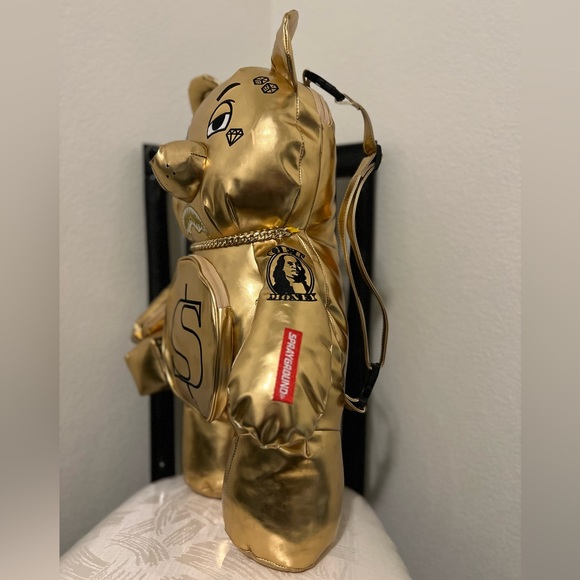 Sprayground | Bags | Sprayground Gold Rush Moneybear Teddybear Backpack ...